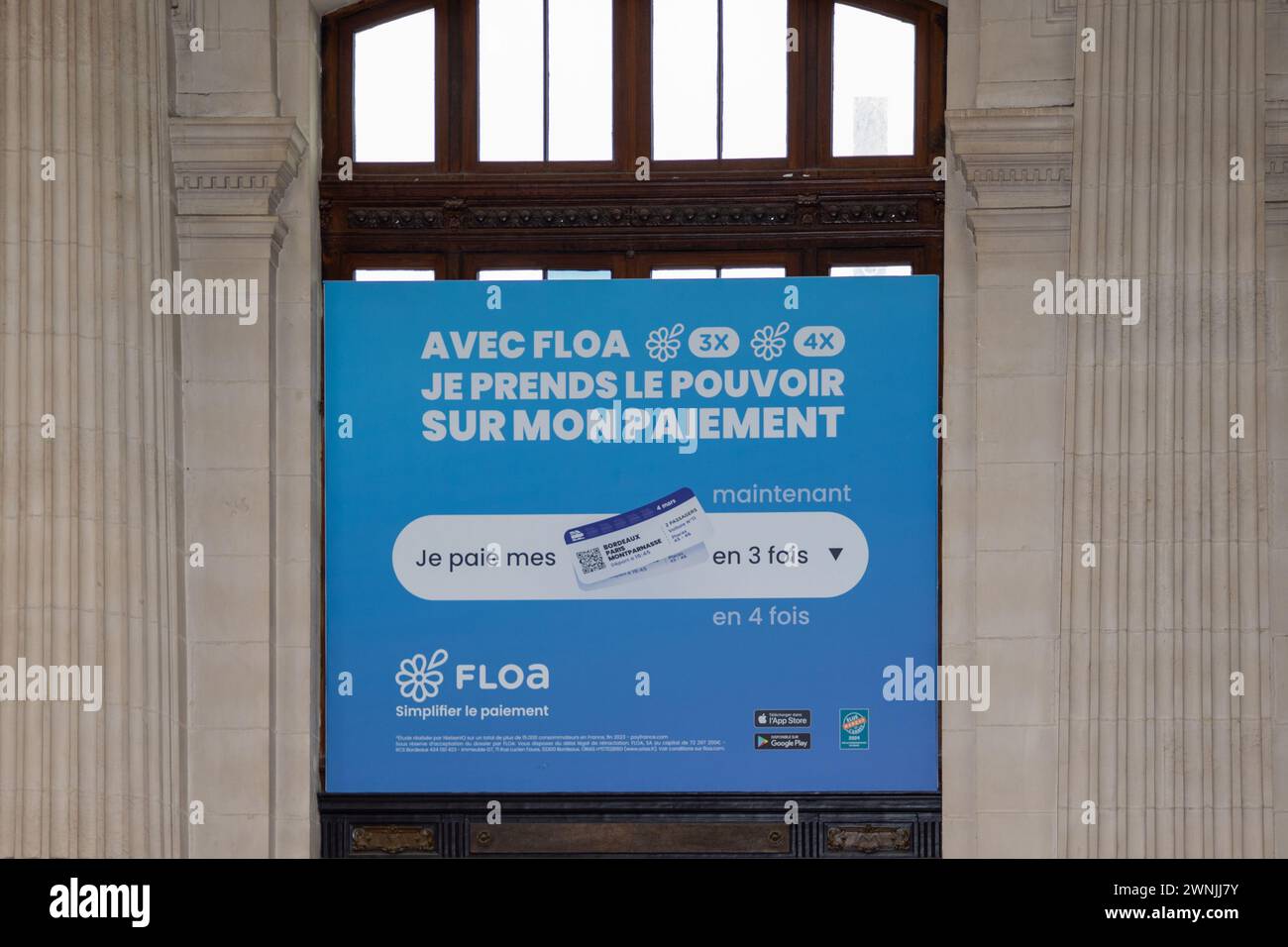 Bordeaux , France - 03 02 2024 : FLOA bank brand logo and sign text ...