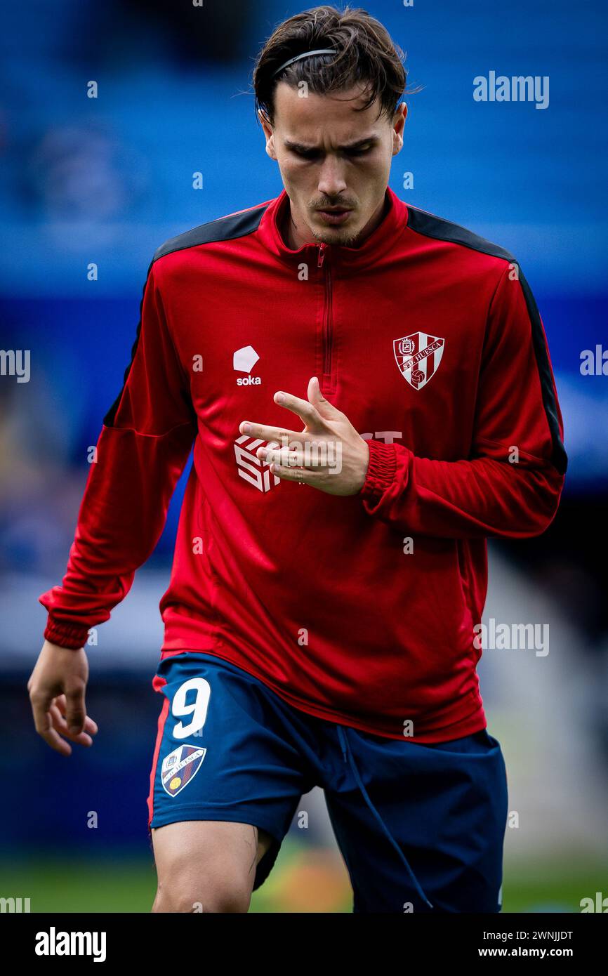 Barcelona, Spain. 02nd Mar, 2024. Hugo Vallejo (SD Huesca) during a La ...
