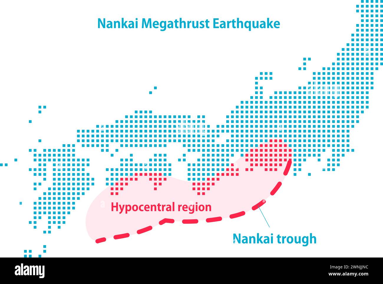 Hypocentral Region Map Of Nankai Trough Earthquake Stock Vector Image And Art Alamy
