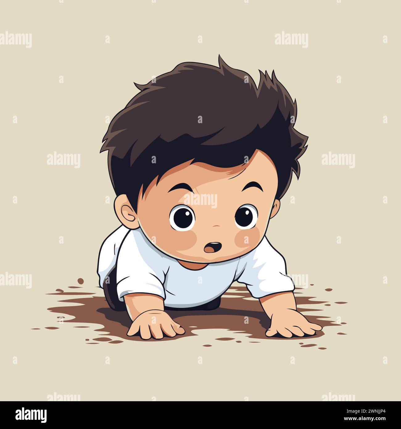 Baby boy crawling cartoon hi-res stock photography and images - Alamy