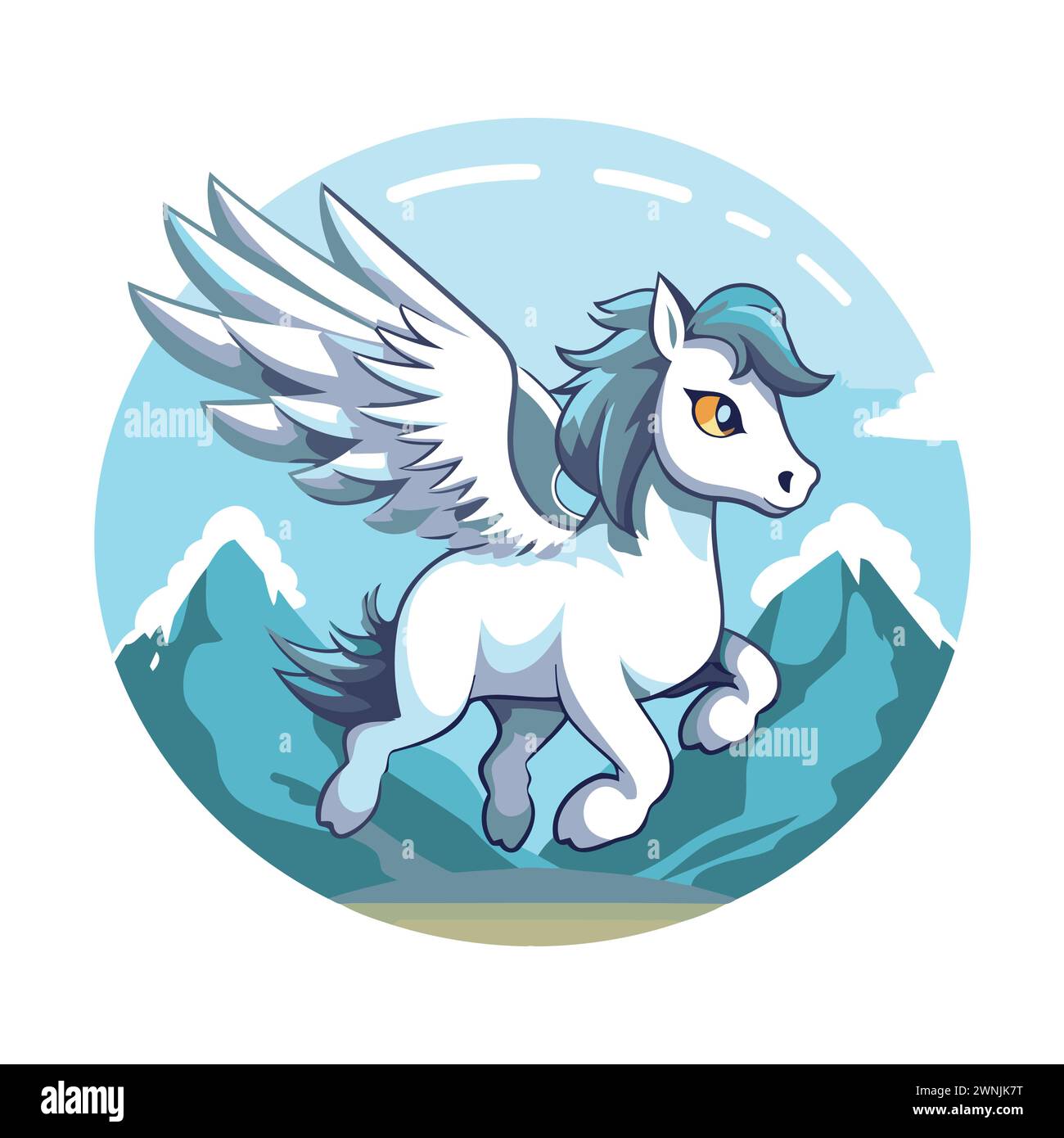 Pegasus flying Stock Vector Images - Alamy