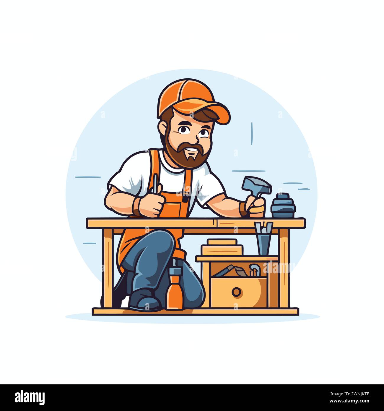 Cartoon craftsman tools hi-res stock photography and images - Alamy