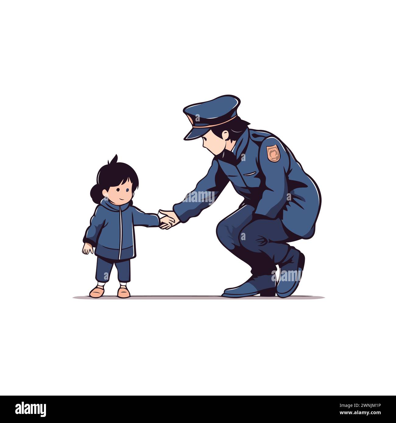 Officer helping kid Cut Out Stock Images & Pictures - Alamy