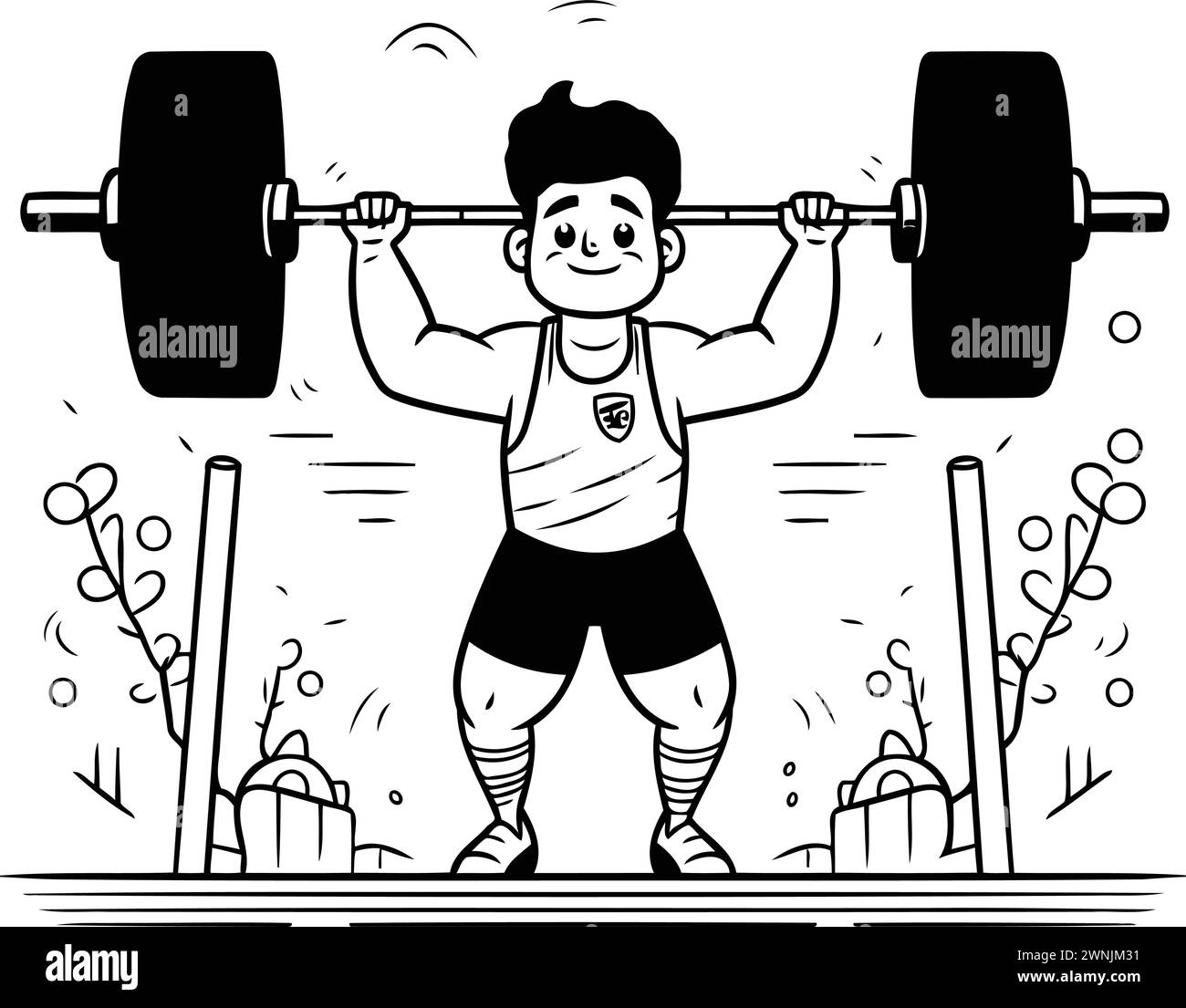 Boy exercises Stock Vector Images - Alamy