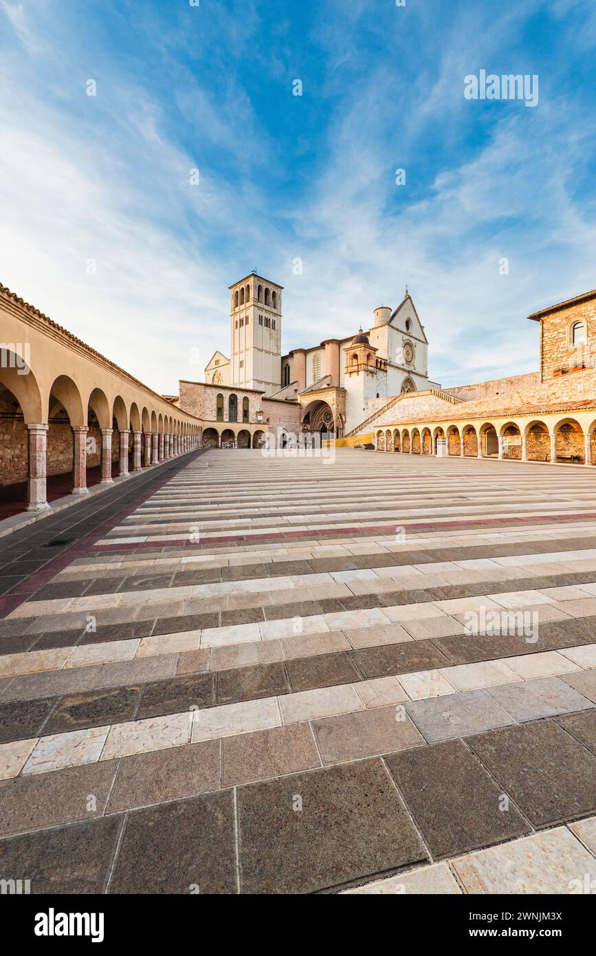 Colonnades surround the lower square in front of the Basilica of St ...