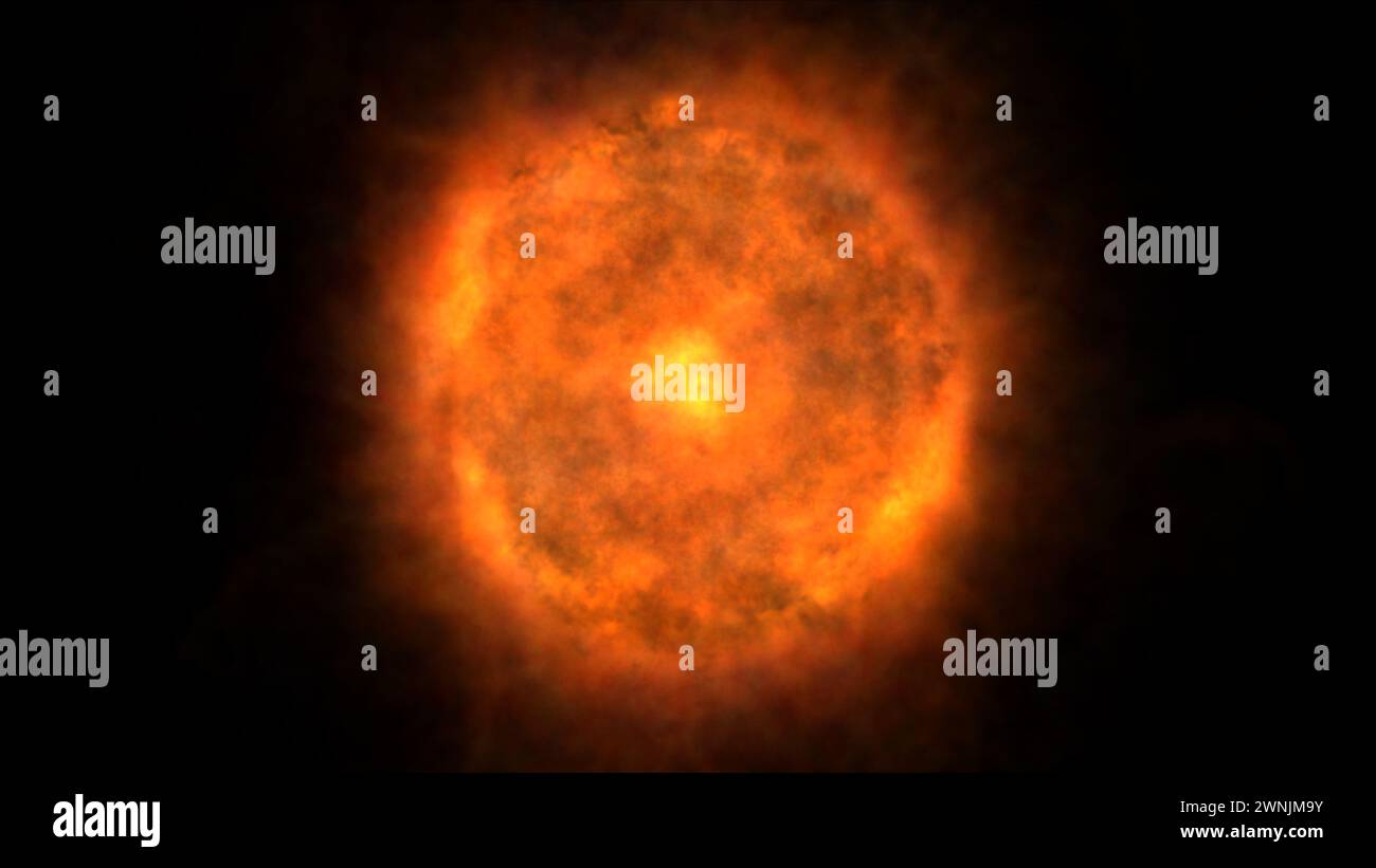 fire flame ball explosion in space, abstract illustration Stock Photo ...