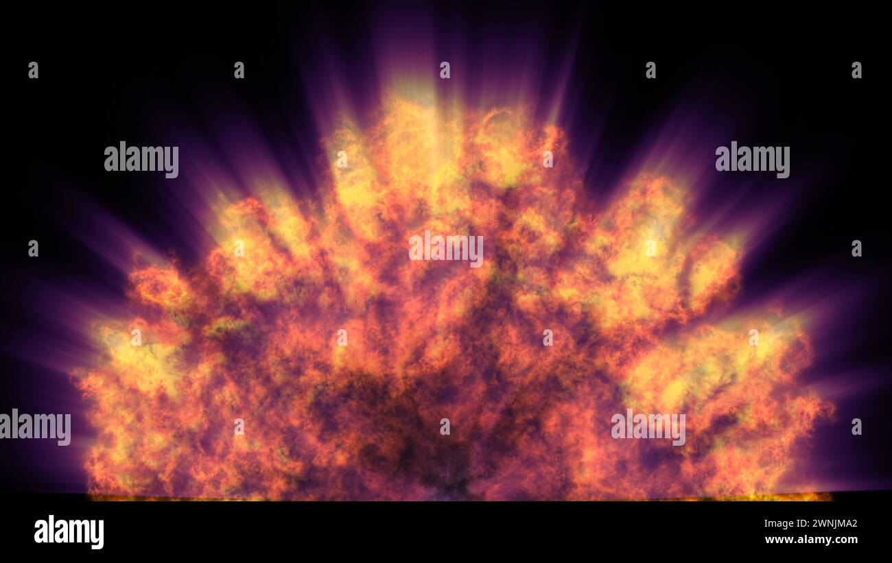 fire flame ball explosion in space, abstract illustration Stock Photo ...