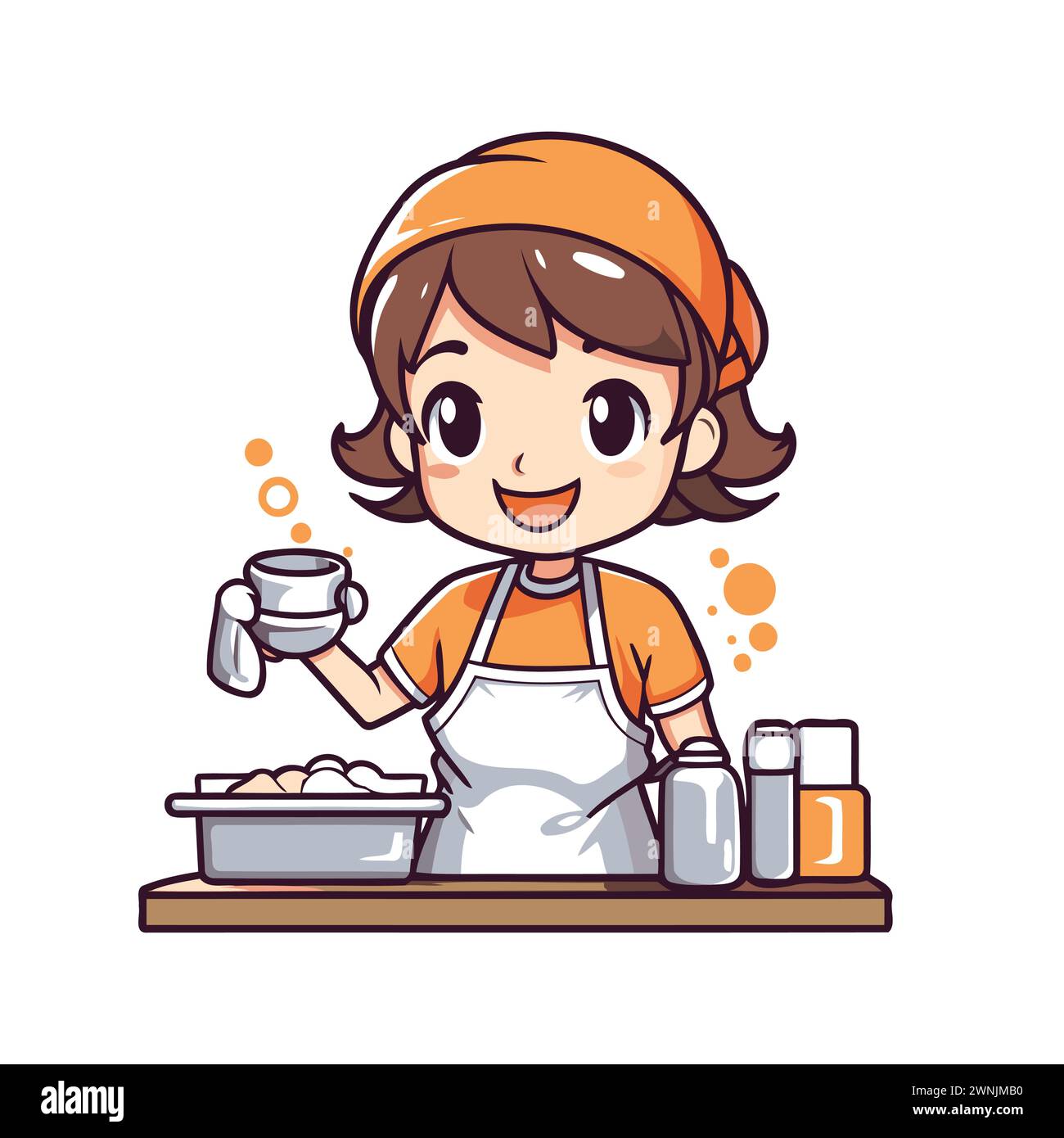 Little baker with bread cartoon hi-res stock photography and images - Alamy