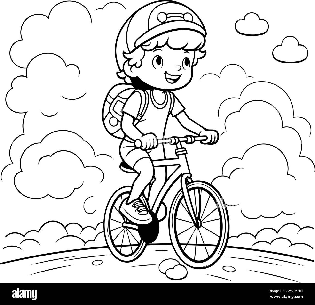Bicycle coloring page hi-res stock photography and images - Alamy