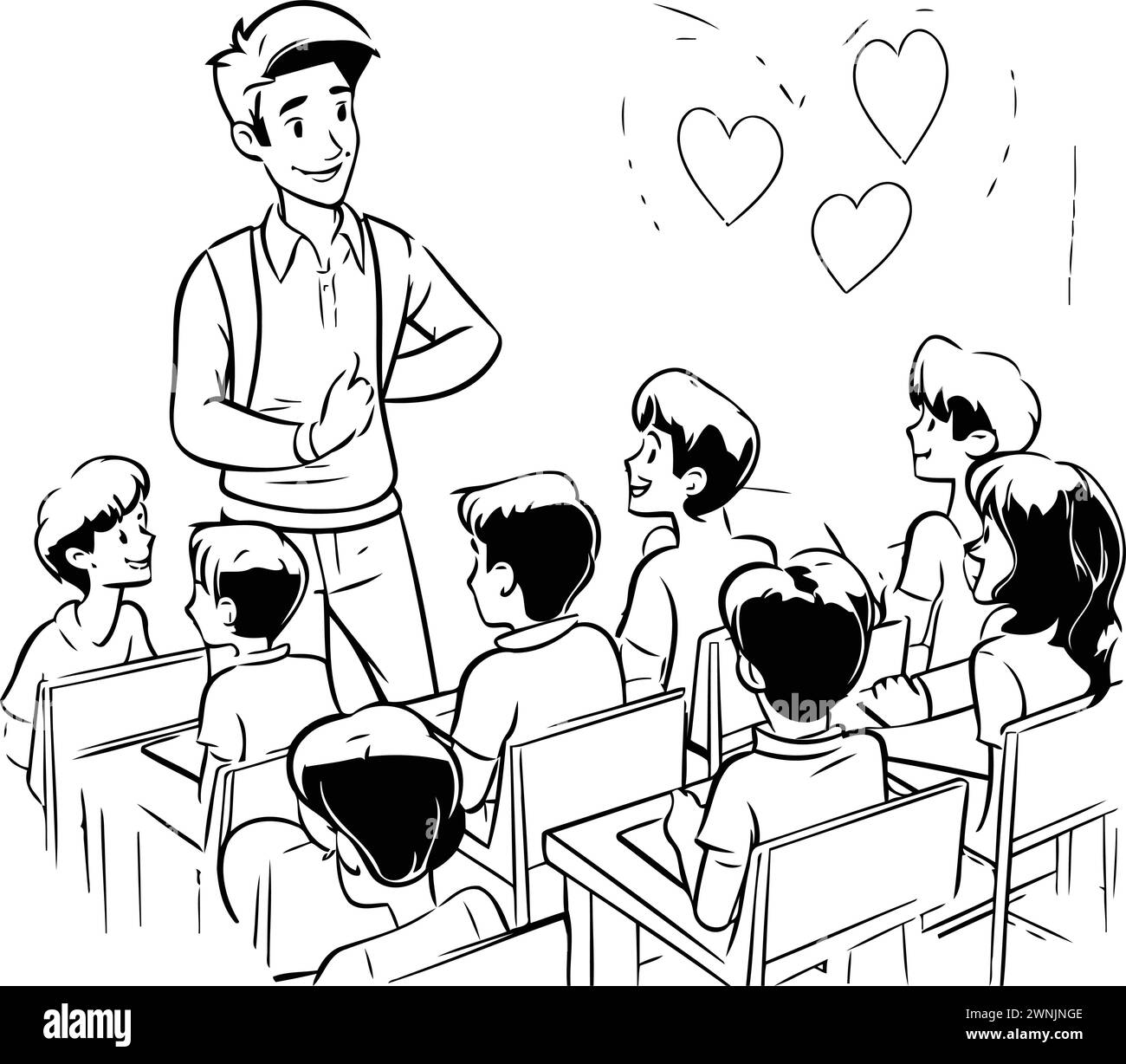 Classroom students presentation Black and White Stock Photos & Images ...