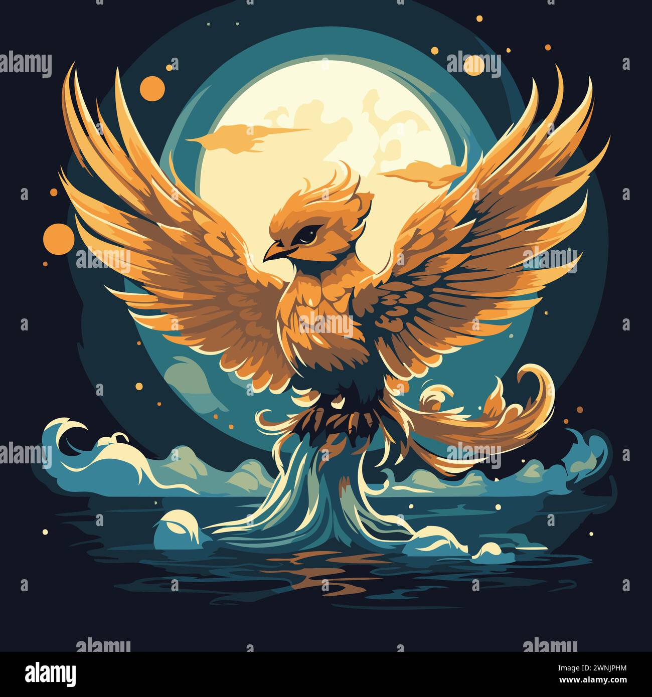 Full moon bird Stock Vector Images - Alamy