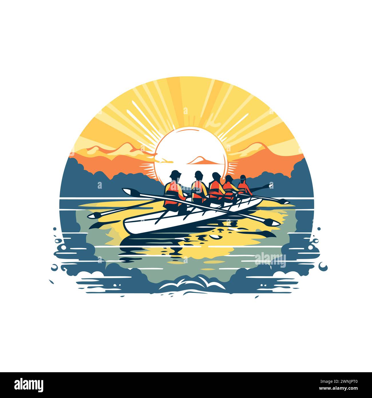 Kayaking and group Stock Vector Images - Alamy