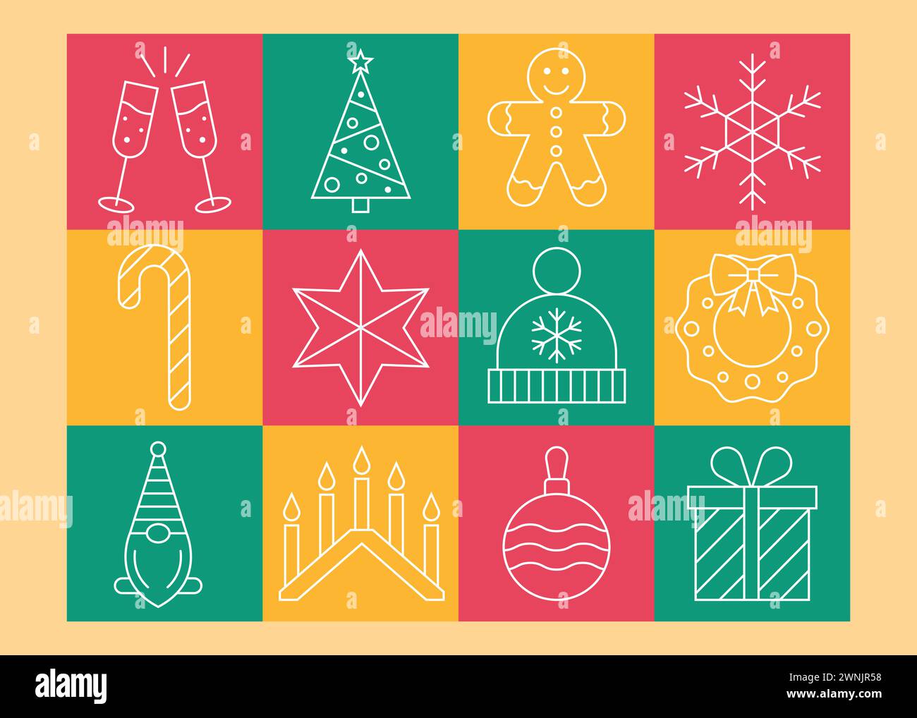 Christmas icons set. Vector illustrations Stock Vector Image & Art - Alamy