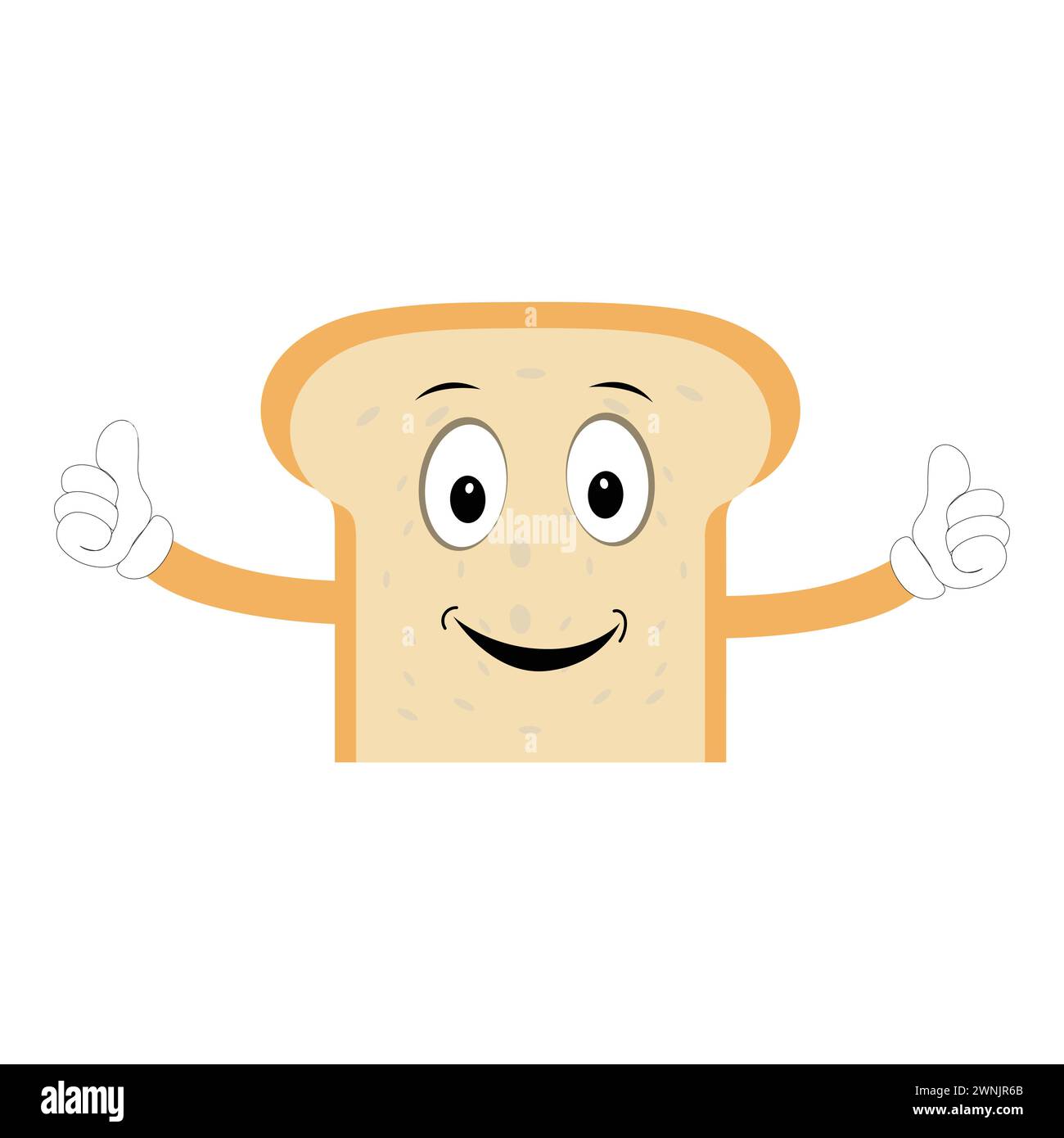 Happy Bread Slice Cartoon Mascot Character, Funny Sandwich Cartoon ...