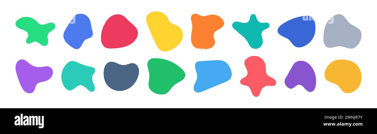 Organic Blob Shapes Abstract Irregular Forms Liquid Round Deformed Elements Isolated