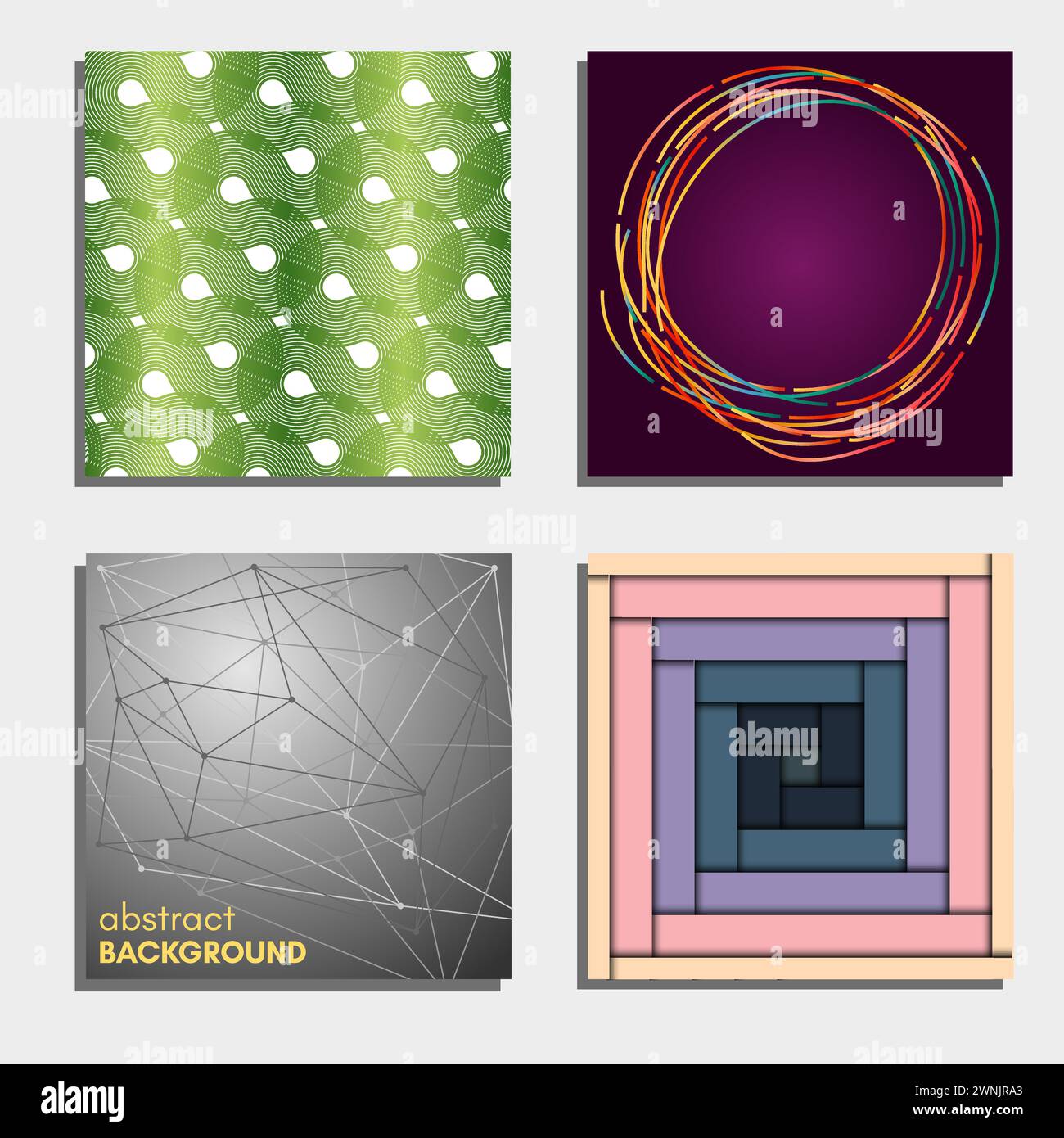 Set of four beautiful abstract backgrounds. Vector illustration Stock ...