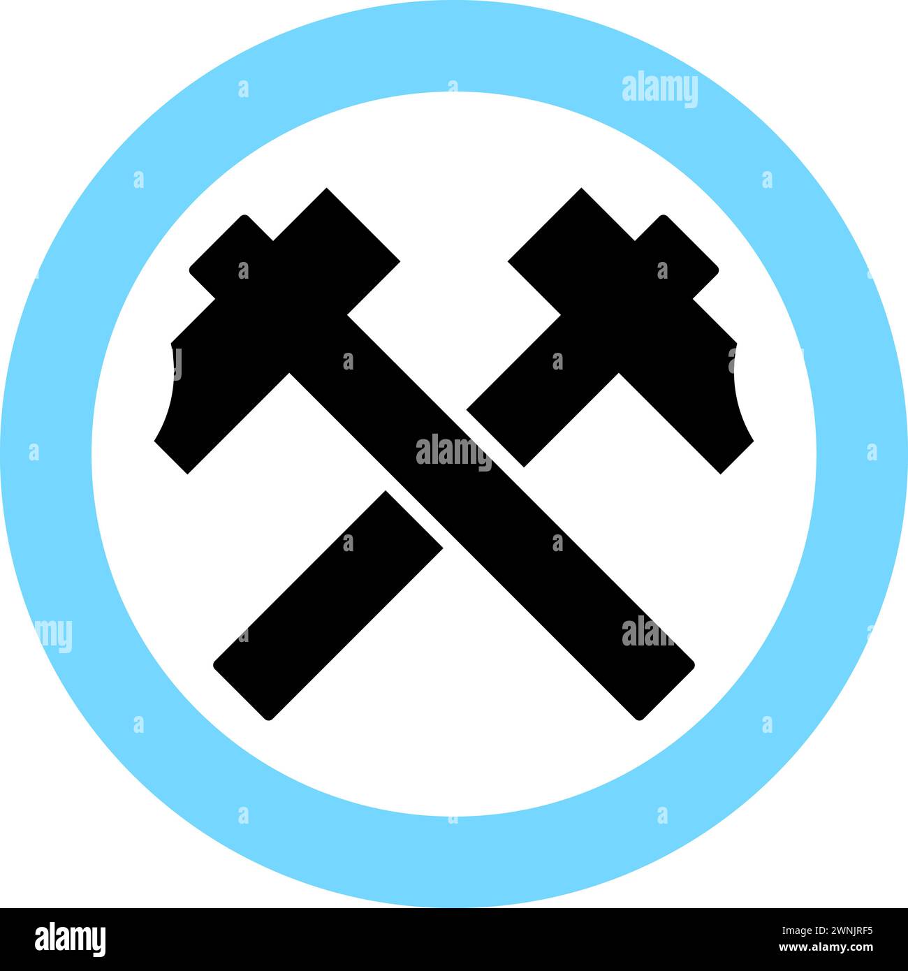 Crossed Hammers Icon in Flat Style Stock Vector Image & Art - Alamy