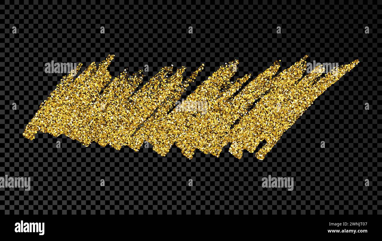 Hand drawn ink spot in gold glitter. Gold ink spot with sparkles ...