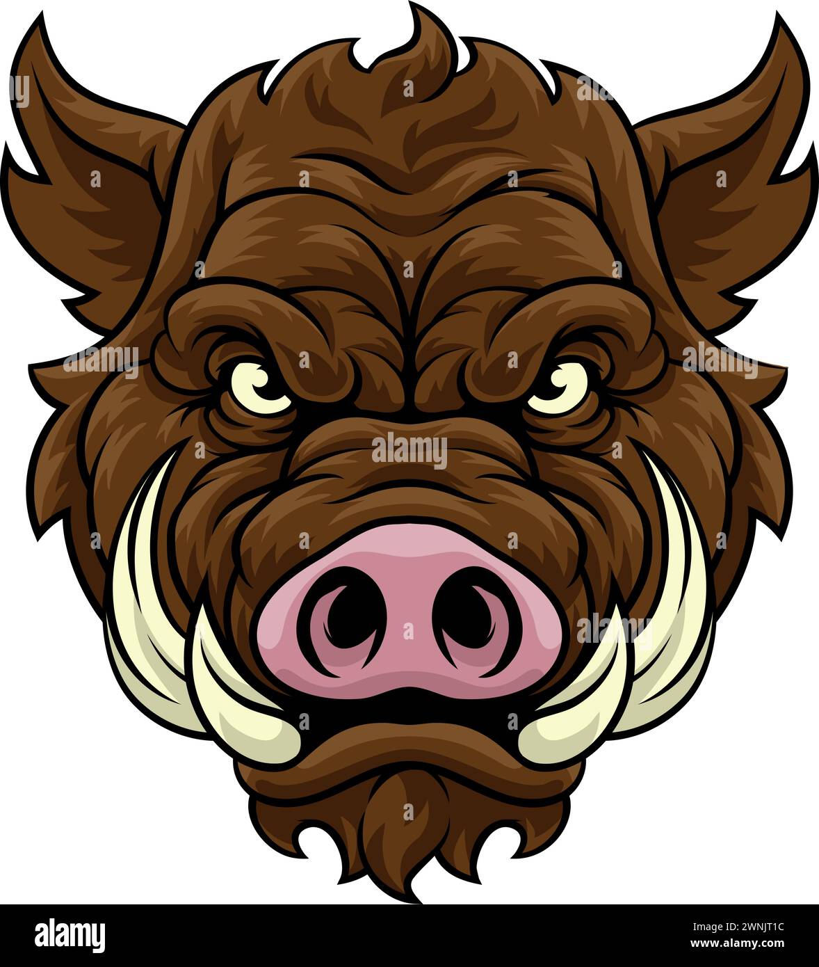 Boar Wild Hog Razorback Warthog Mascot Pig Cartoon Stock Vector Image ...