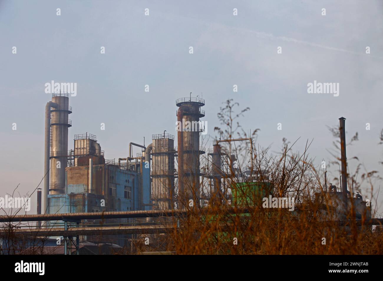 Steel mills Smoke and powder dust pollution in large industrial ...