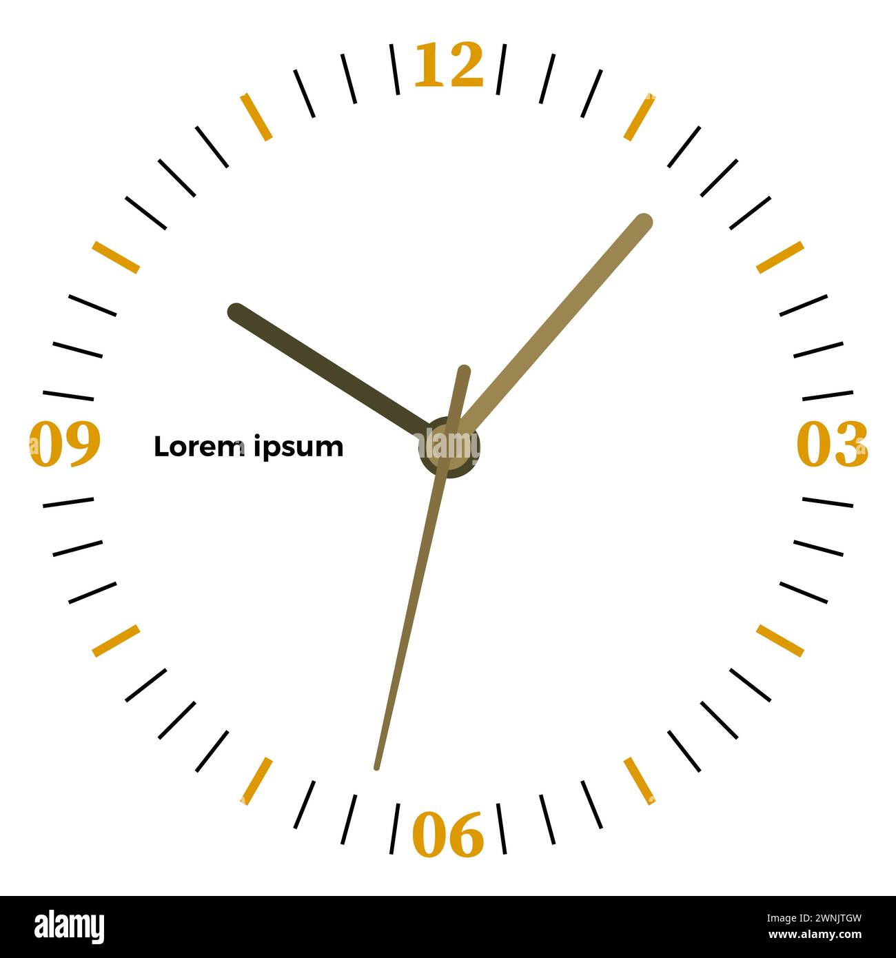 Vector illustration of mechanical clock. Clock face on white background ...