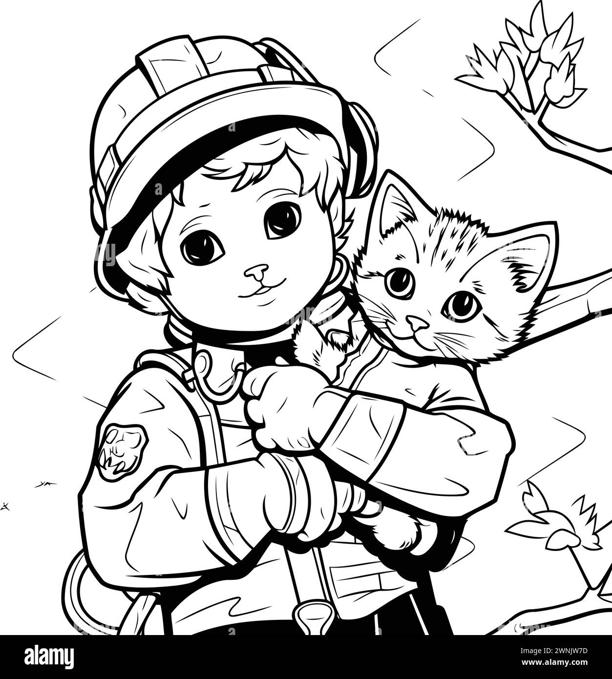 Fireman cat Stock Vector Images - Alamy