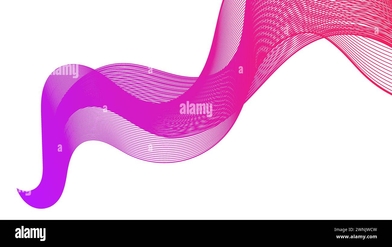 Abstract backdrop with colorful wave gradient lines on white background ...