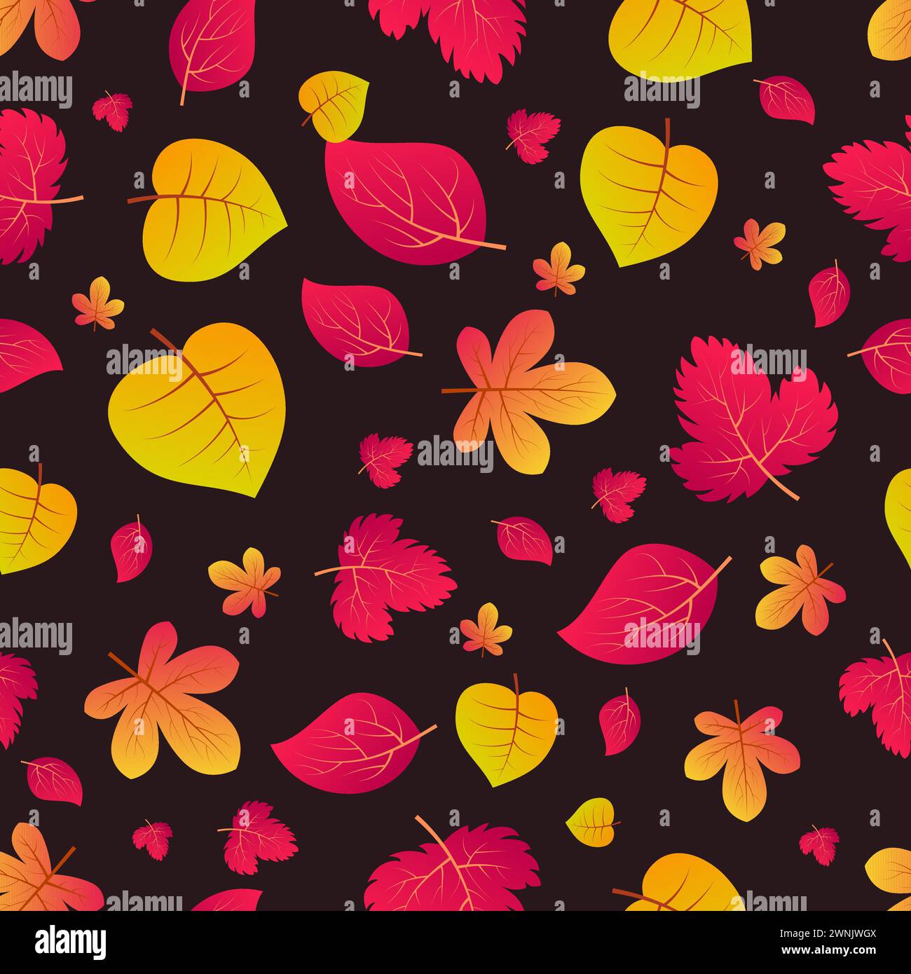 Autumn seamless background with colorful leaves. Design for fall season ...