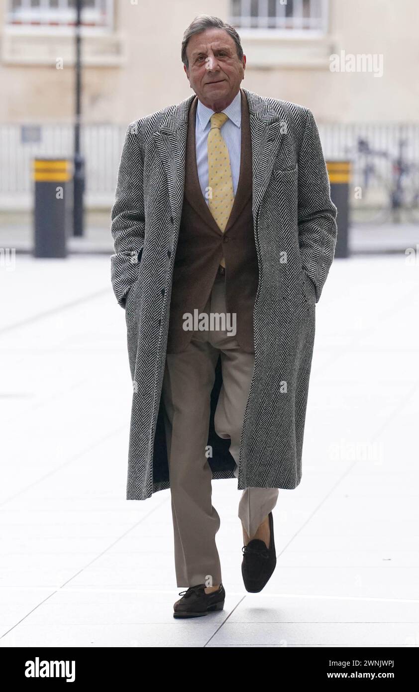 Sir Rocco Forte arrives at BBC Broadcasting House in London, to appear ...