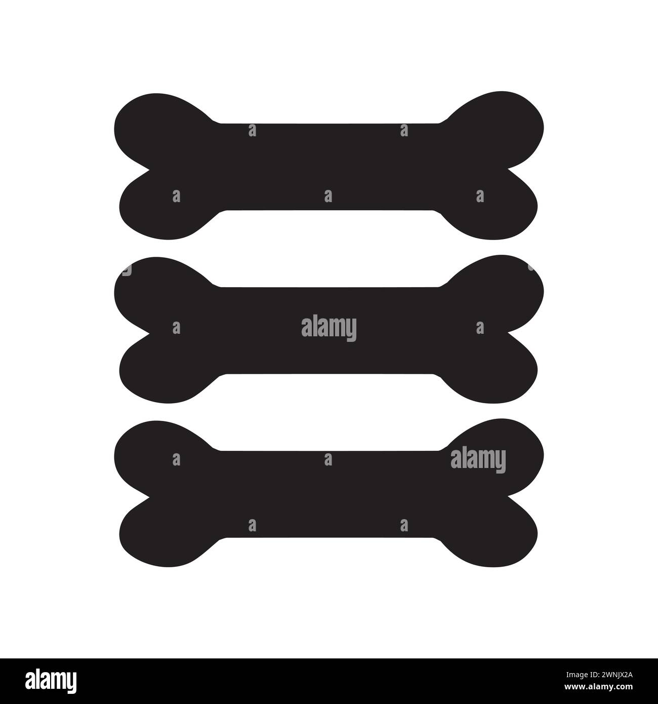 Dog bone vector icon. Cartoon dog icon Flat Design Pet Care, bone toy ...