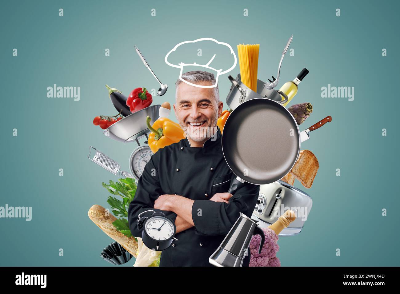 Collage isolated kitchen utensils hi-res stock photography and images ...