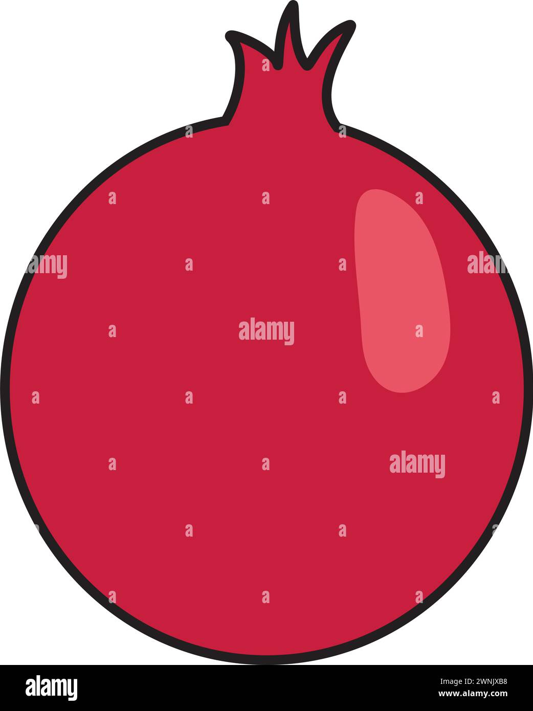 Pomegranate icon flat color design Cut Out Stock Images & Pictures - Alamy