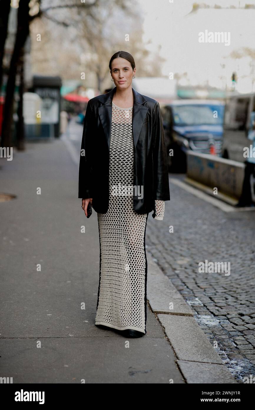 Paris, France. 01st Mar, 2024. Street style, Astrid Boutrot arriving at ...