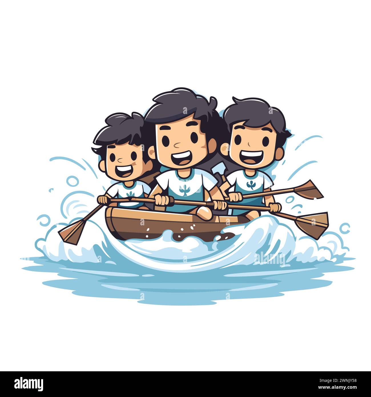 Team rowing on water Stock Vector Images - Alamy