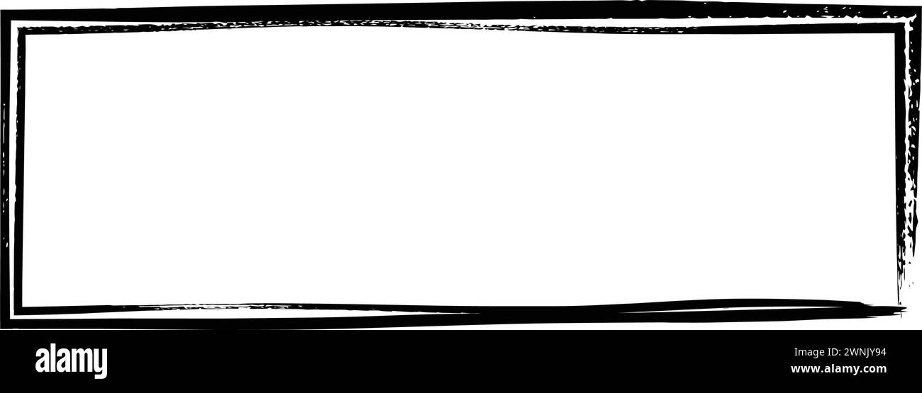 Frame rectangle elongated element, outline border grunge shape icon ...