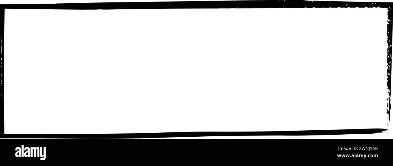 Frame rectangle elongated element, outline border grunge shape icon ...