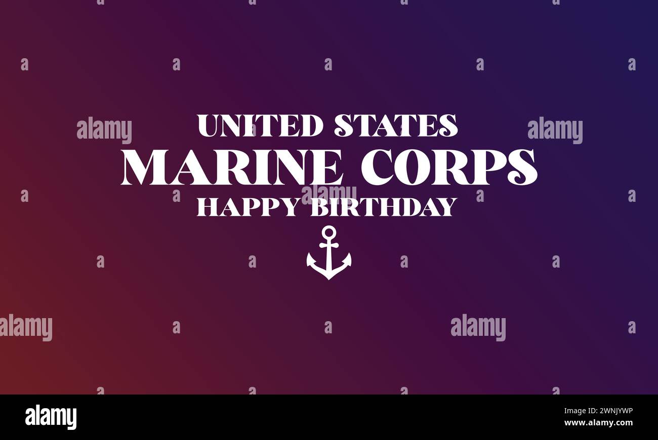 United states Marine Corps Happy Birthday Stylish text with usa flag ...
