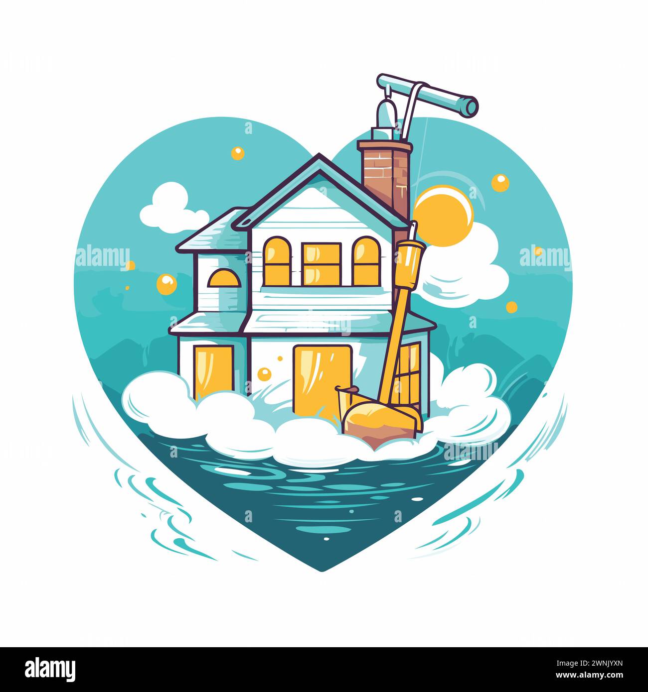 House in the sea Stock Vector Images - Alamy