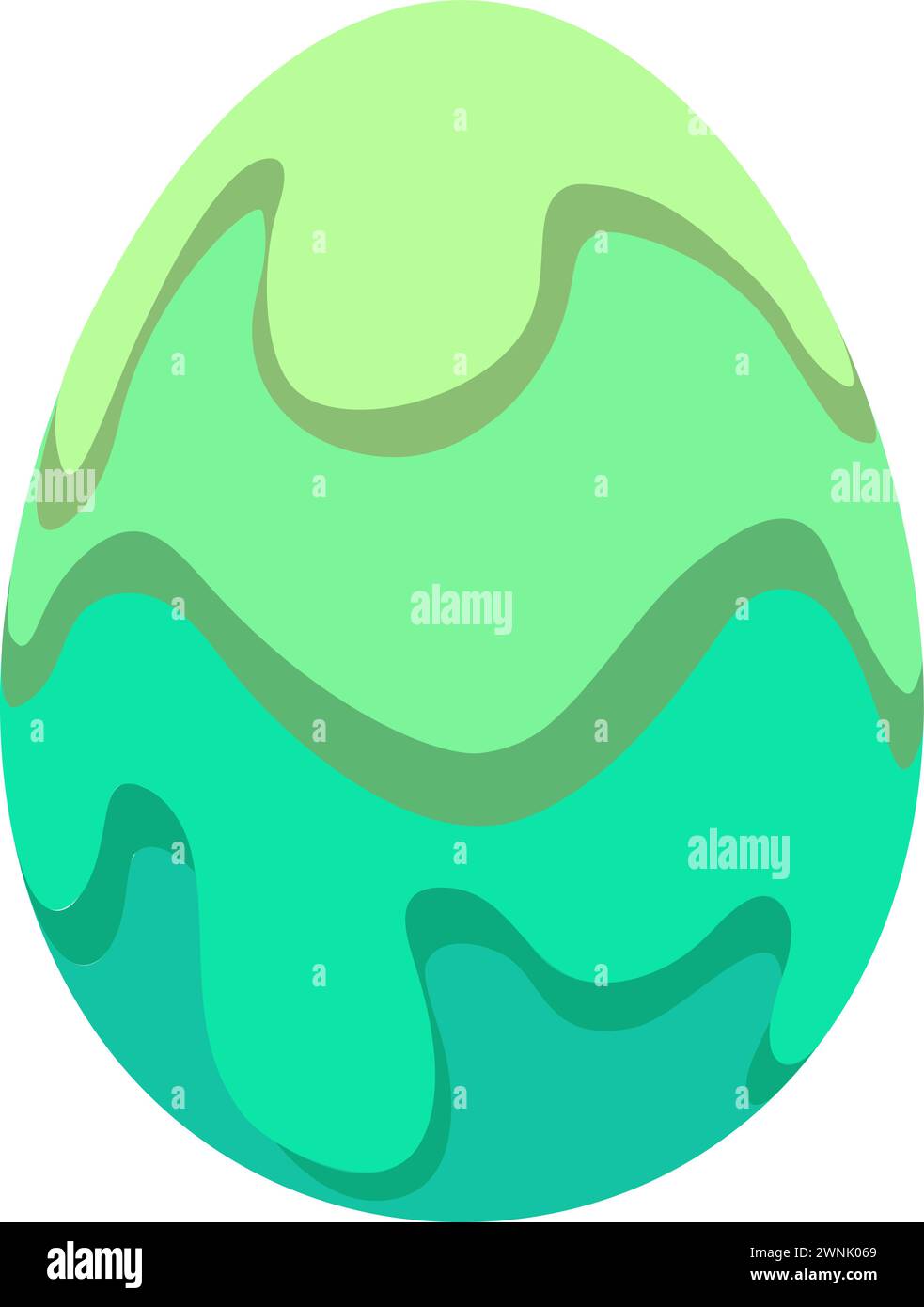 Realistic 3D egg decorated with abstract waves pattern drawing for ...