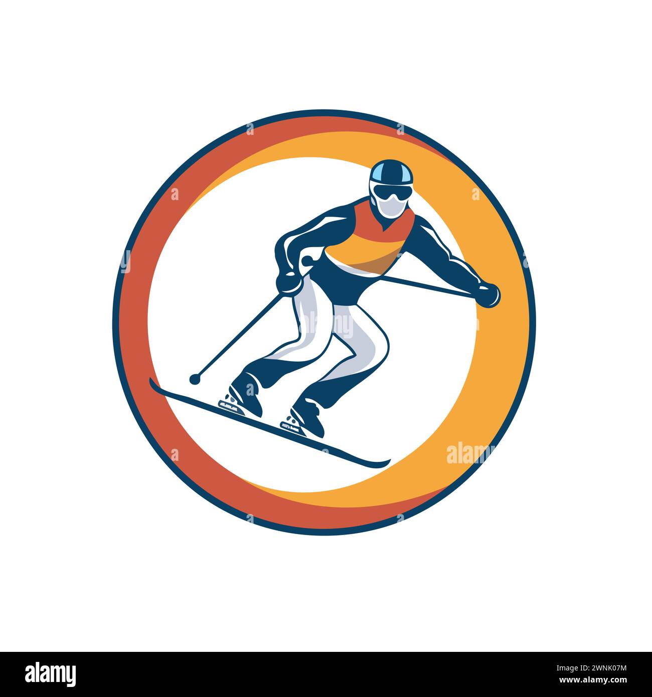 Cross-country skiing logo. Vector illustration of cross-country skier ...