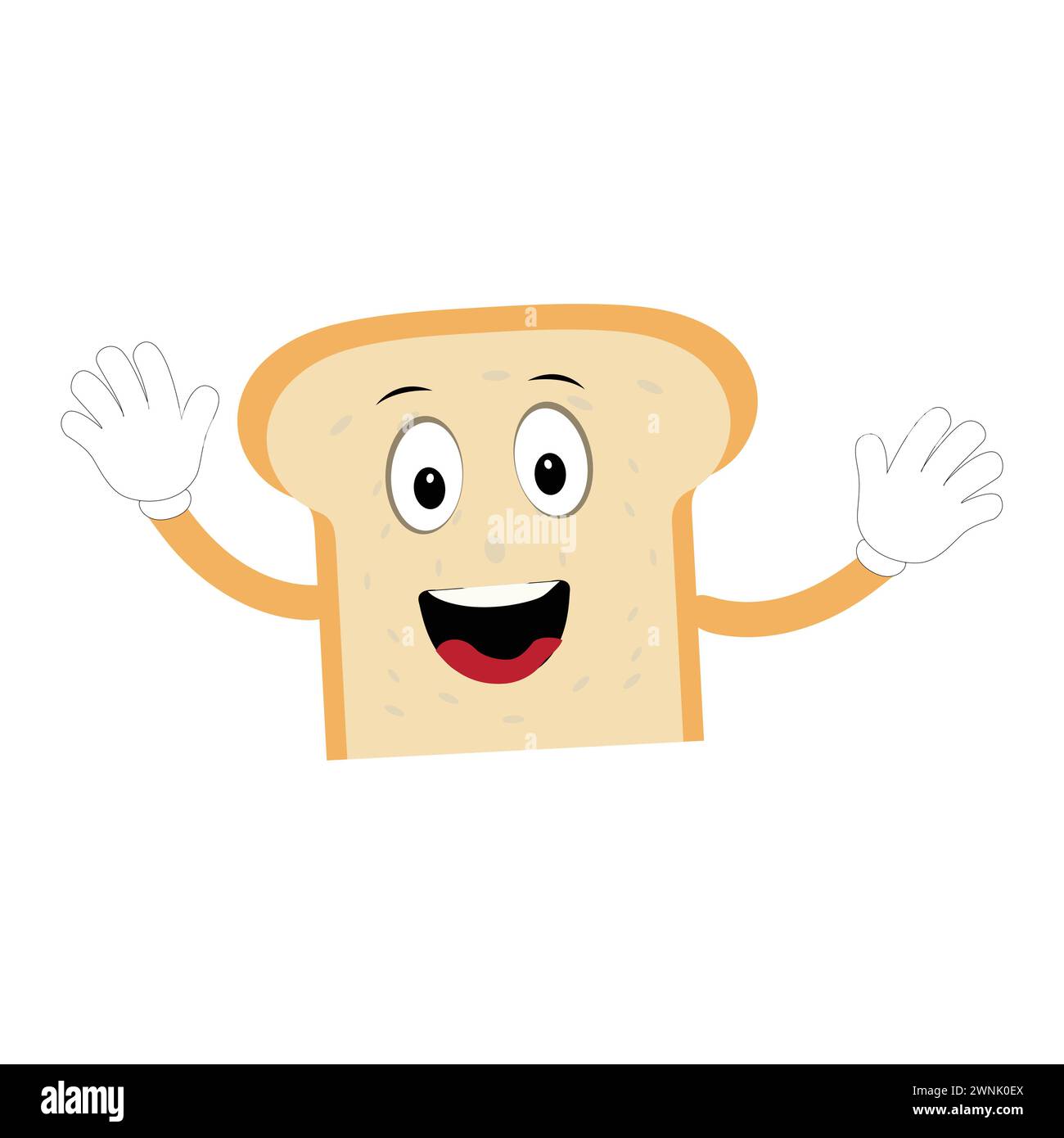 Happy Bread Slice Cartoon Mascot Character, Funny Sandwich Cartoon ...