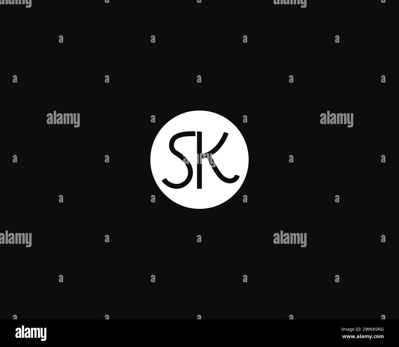 creative letter SK logo design vector template Stock Vector Image & Art ...