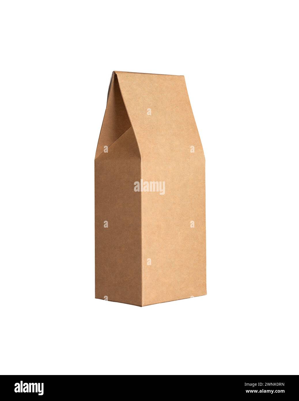 Blank craft product package, brown box mockup. Carton pack isolated on ...