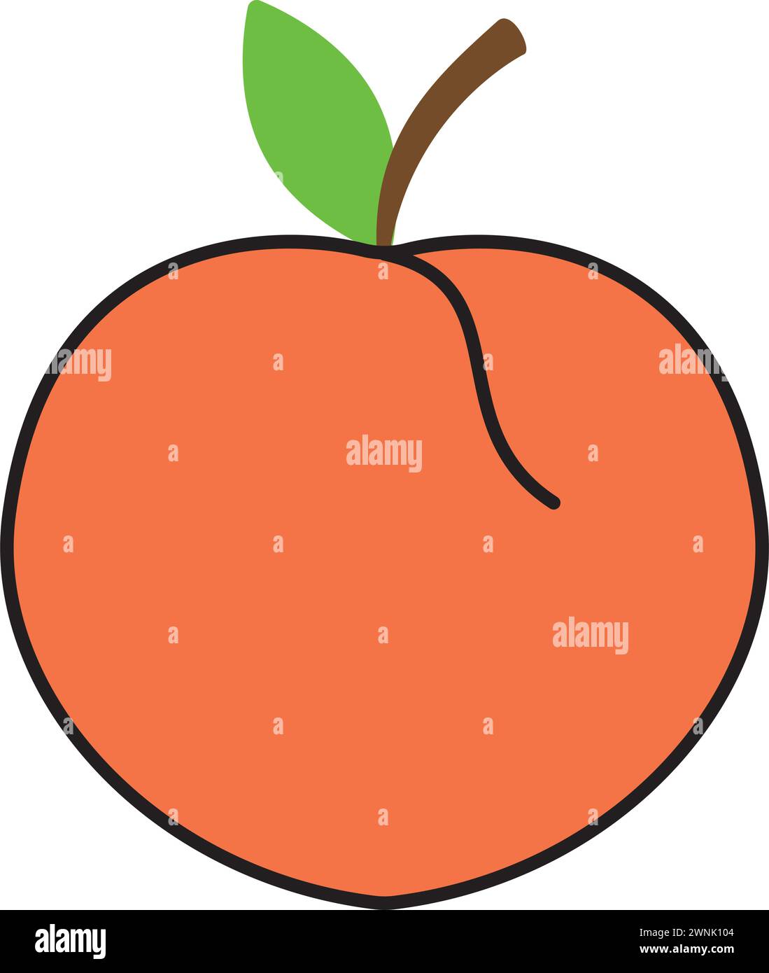 Vector peach icon hi-res stock photography and images - Alamy