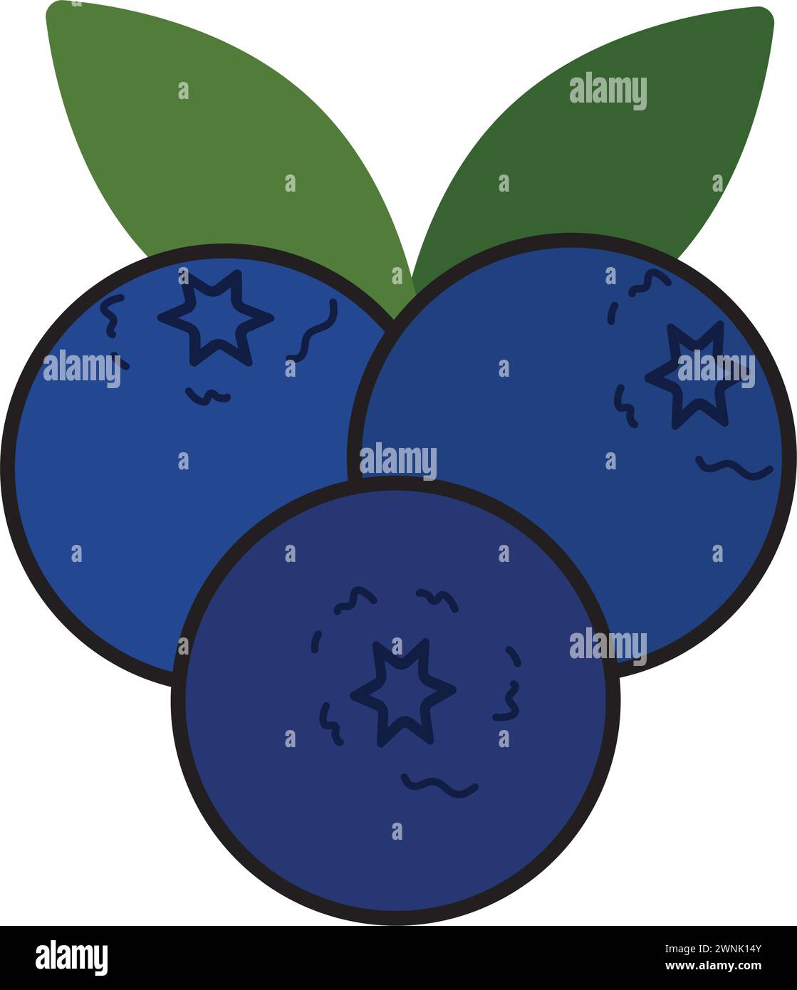 Fresh blueberry icon flat Stock Vector Images - Alamy