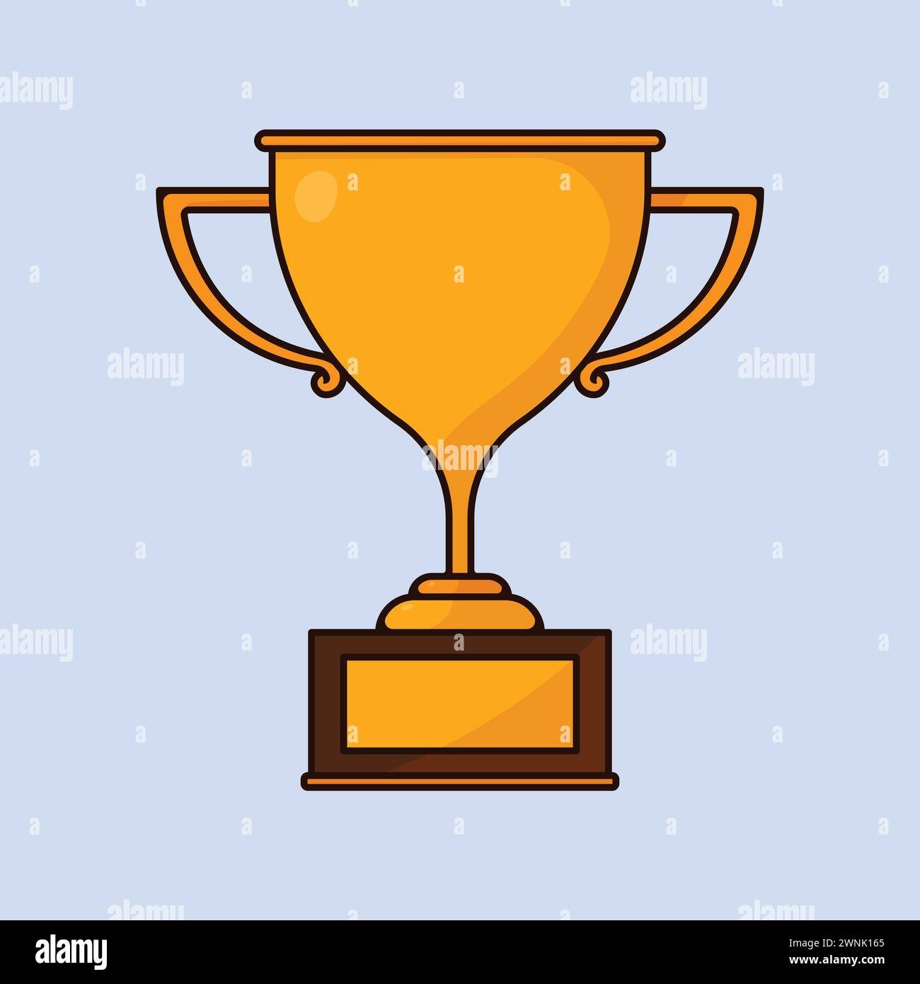 Gold Trophy Vector Illustration Icon Trophy Reward Icon Stock Vector ...