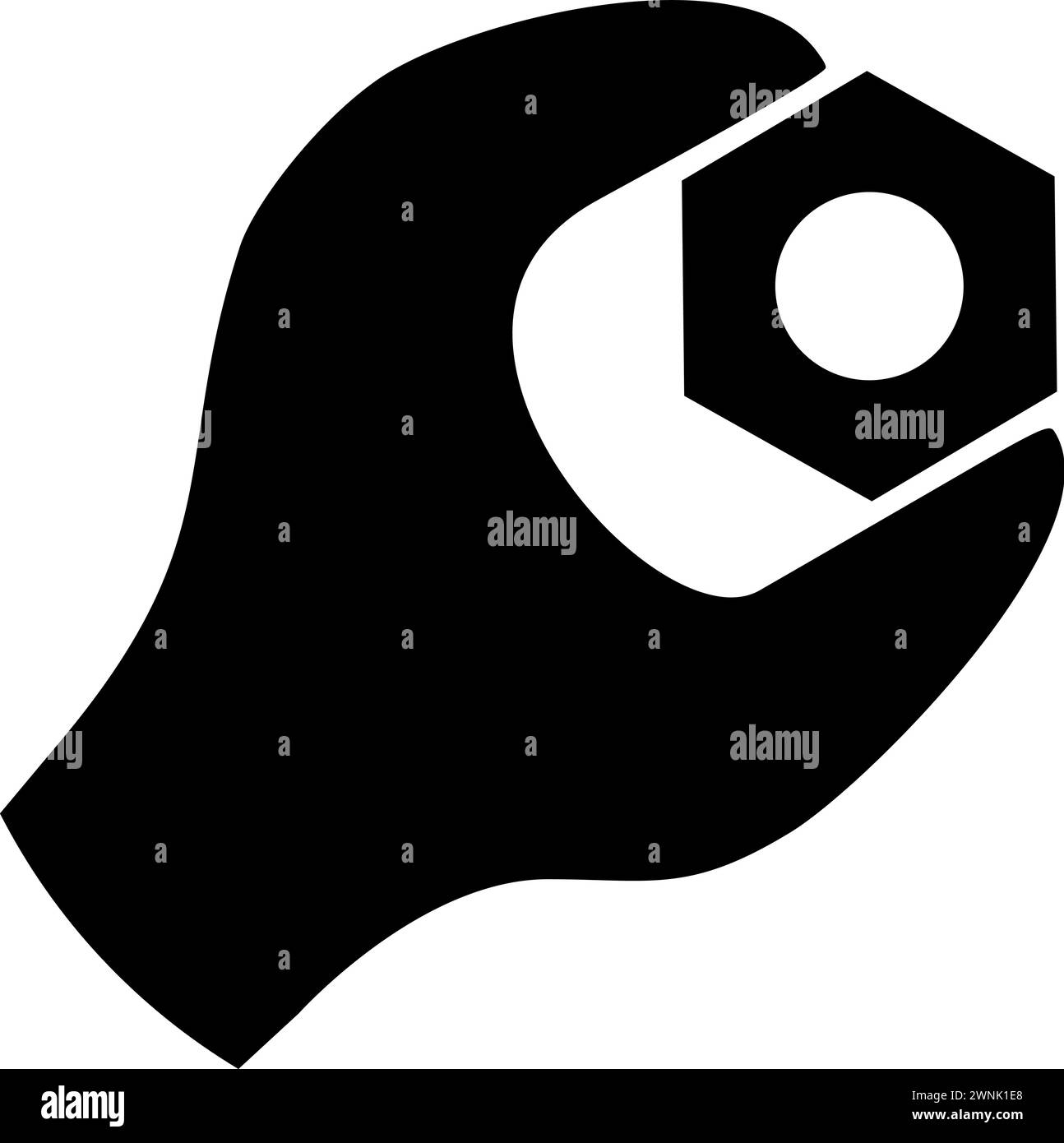 Wrench and Nut Icon in Flat Style Stock Vector Image & Art - Alamy