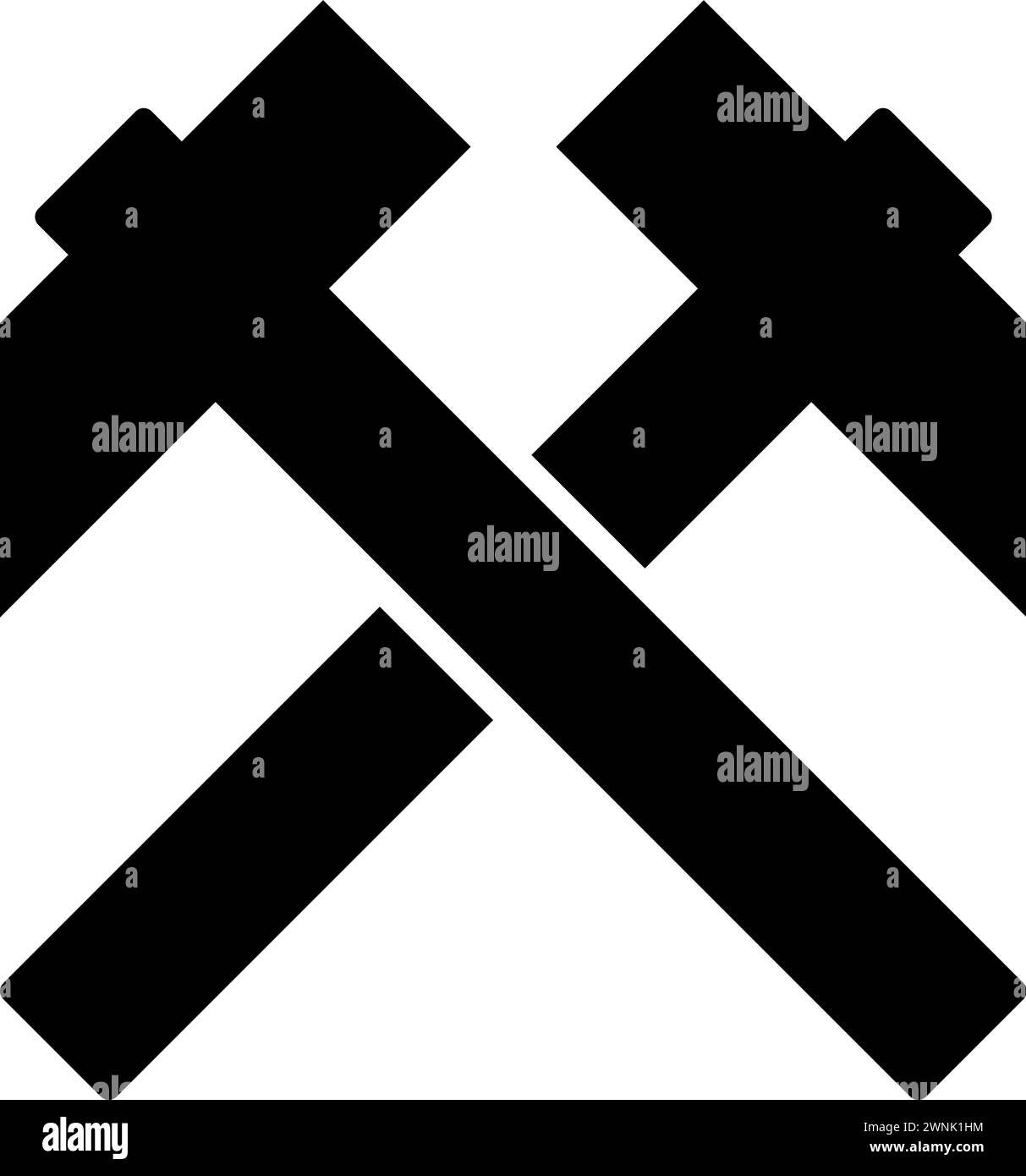 Crossed Hammers Icon in Flat Style Stock Vector Image & Art - Alamy