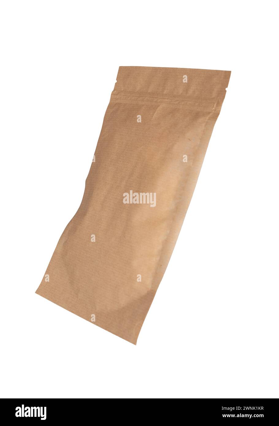 Zip-lock package isolated on white background. Kraft paper pouch ...