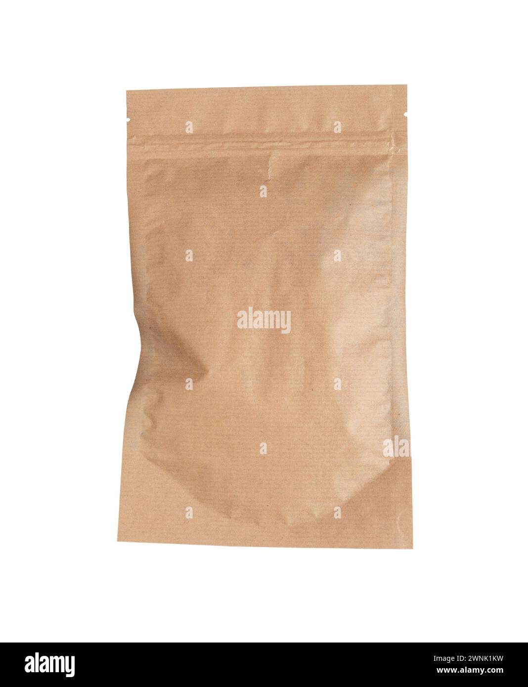 Ziplock pack isolated on white background. Kraft paper pouch, product ...